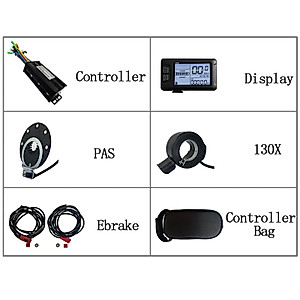 SPYMINNPOO Electric Controller Kit,Bike Conversion Kit 26A 3 Mode Controller EN05 Panel 8 Magnets Pedal Assist Sensor 130X Thumb Throttle Power Off Sensor for 500W 750W Motor