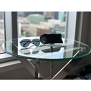 Pro Safe Glass 24'' Round Tempered Clear Glass Table Top - 1/2'' Thick with Ogee Edge