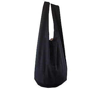 BTP! Thai Monk Buddha Cotton Sling Crossbody Messenger Bag Purse Hippie Hobo Black XL1