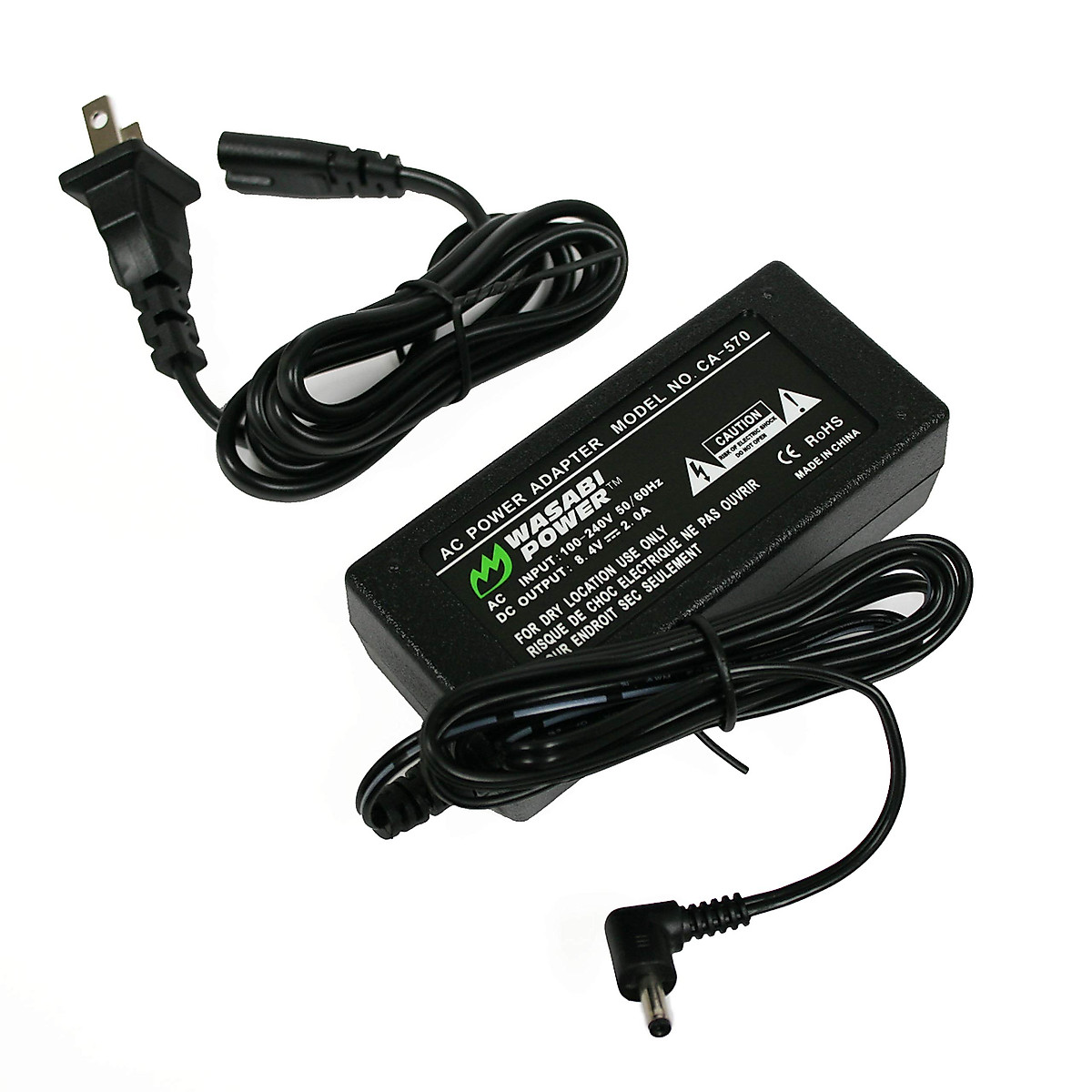 Wasabi Power AC Adapter for Canon CA-570 Replacement AC Adapter for Canon FS300, HF10, HF11, HF20, HF100, HF200, HF M31, HF S10, HF S100, HG20, HG21, HG30, HR10, HV10, HV20, HV30, HV40, XA10, ZR80, ZR85, ZR90, ZR100, ZR200, ZR300, ZR400, ZR500, ZR600, ZR7