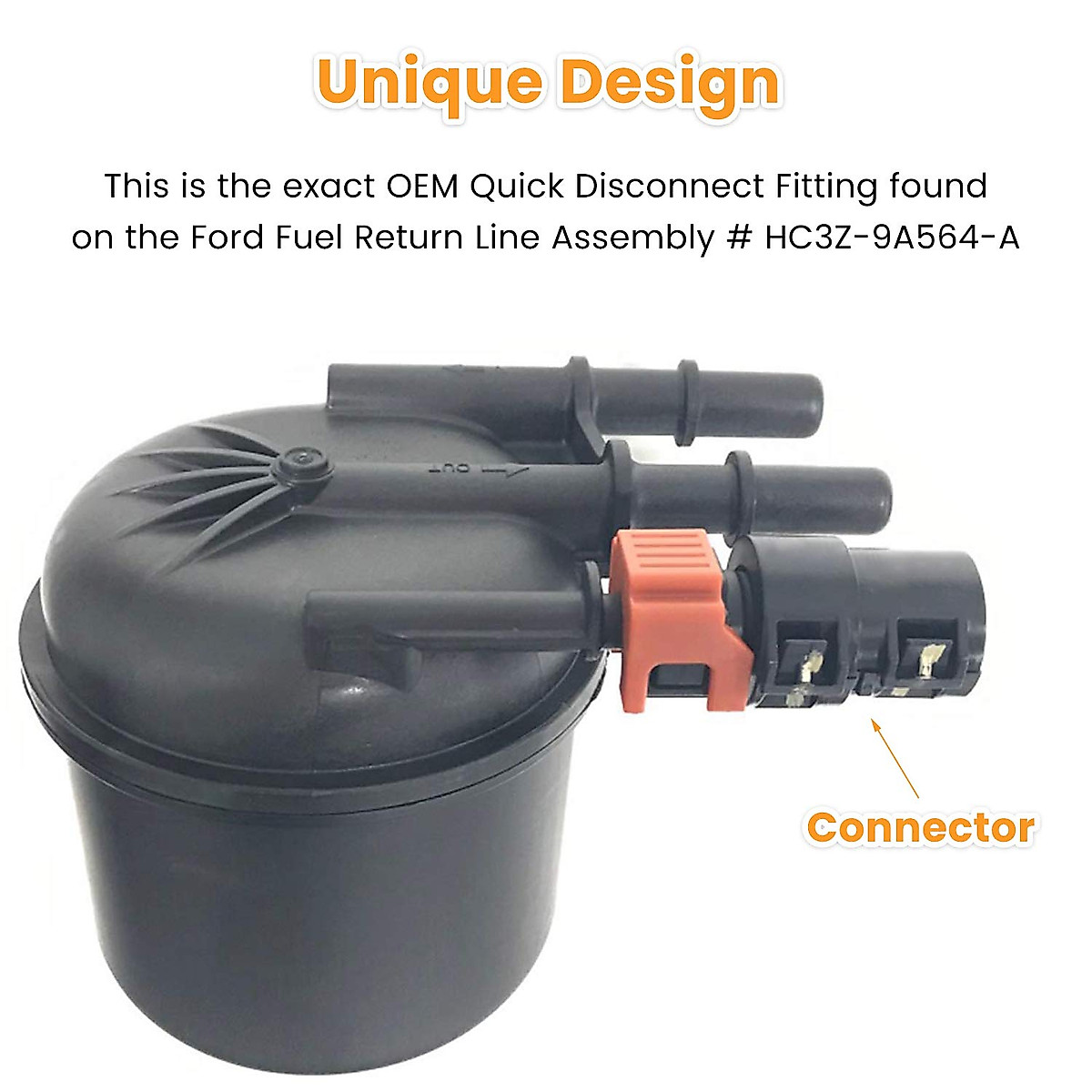 Fuel Return Line Connector for Ford 6.7L Powerstroke 2017-2020