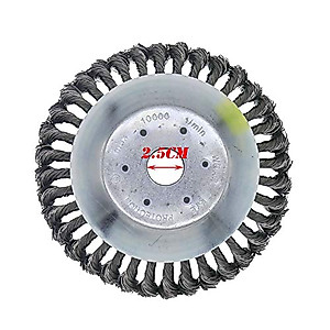 QHALEN 8 Inches Heavy Duty Steal Wire Brush Cutter Trimmer Head with Adapter Kit for String Trimmers, Rust Removal, Lawn Mower