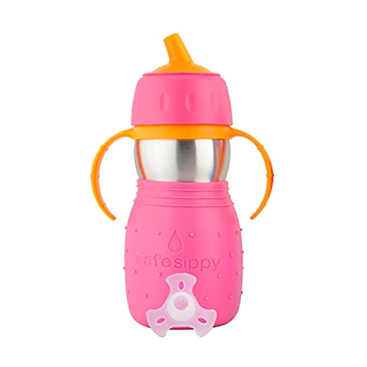 Kid Basix Safe Sippy, Stainless Steel Cup for Babies/Toddlers, Round Spout, Dishwasher Safe, BPA Free, 11 OZ. Travel/School/Play Pink