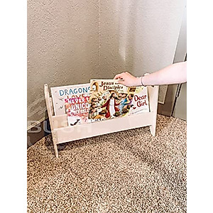 Bush Acres Montessori Kids Portable Bookshelf | Toddler Bookcase - Wooden Furniture Nursery Gift Book Shelf USA