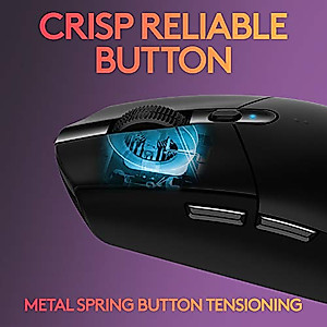 Logitech G305 LIGHTSPEED Wireless Gaming Mouse, Hero 12K Sensor, 12,000 DPI, Lightweight, 6 Programmable Buttons, 250h Battery Life, On-Board Memory, PC/Mac - Black