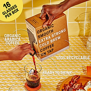 Wandering Bear Organic Caramel Cold Brew Coffee On Tap, 96 fl oz - Extra Strong, Smooth, Unsweetened, Shelf-Stable, and Ready to Drink Iced Coffee, Cold Brewed Coffee, Cold Coffee