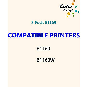 3-Pack ColorPrint Compatible Toner Cartridge Replacement for Dell 1160 B1160w B1160 Work with YK1PM 331-7335 HF44N HF442 B1163w B1165nfw 1163w 1165nfw 1160w B1165 B1163 Laser Printer (Black)
