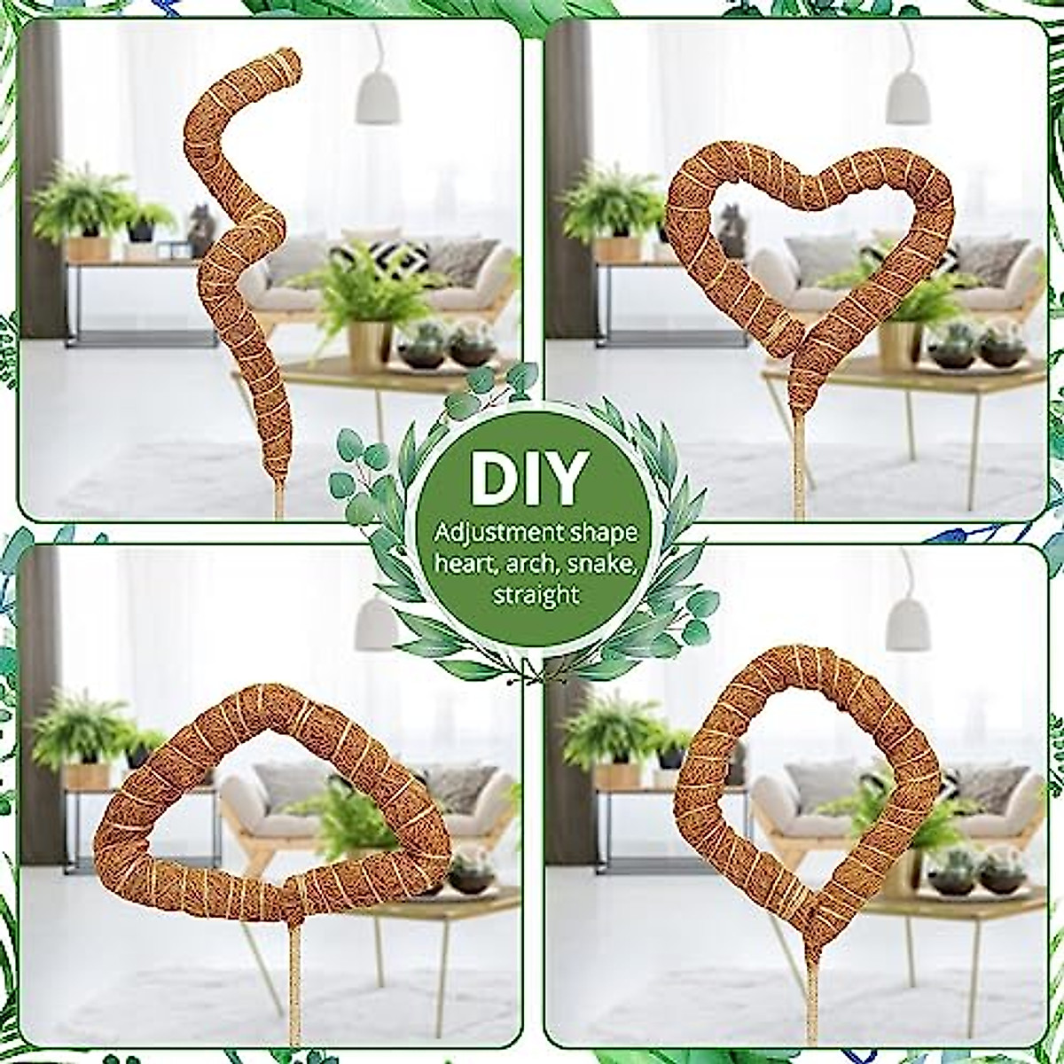 47 Inch Moss Pole for Plants Monstera, Moss for Potted Plants Bendable Plant Stakes for Indoor Plants, Handmade Coco Coir Monstera Plant Support for Plants Grow Upwards