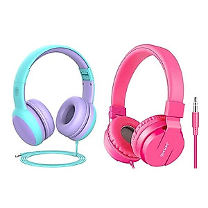 gorsun Kids Headphones with Limited Volume, Toddler Headphones for Boys and Girls, Children's Headphone Over Ear, Wired Headset Earphones for Children