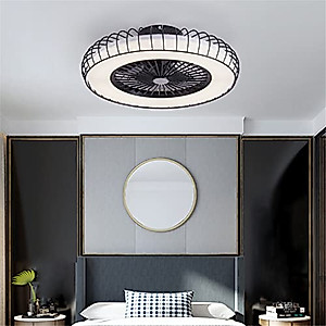 SHABOZ Ceiling Light lamp LED Ceiling Fan with Light App and Remote Control for Bedroom Wind Speed Adjustable Infinitely Dimming Lamp