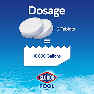 CLOROX Pool&Spa XtraBlue 3-Inch Long Lasting Chlorinating Tablets, 5-Pound Chlorine