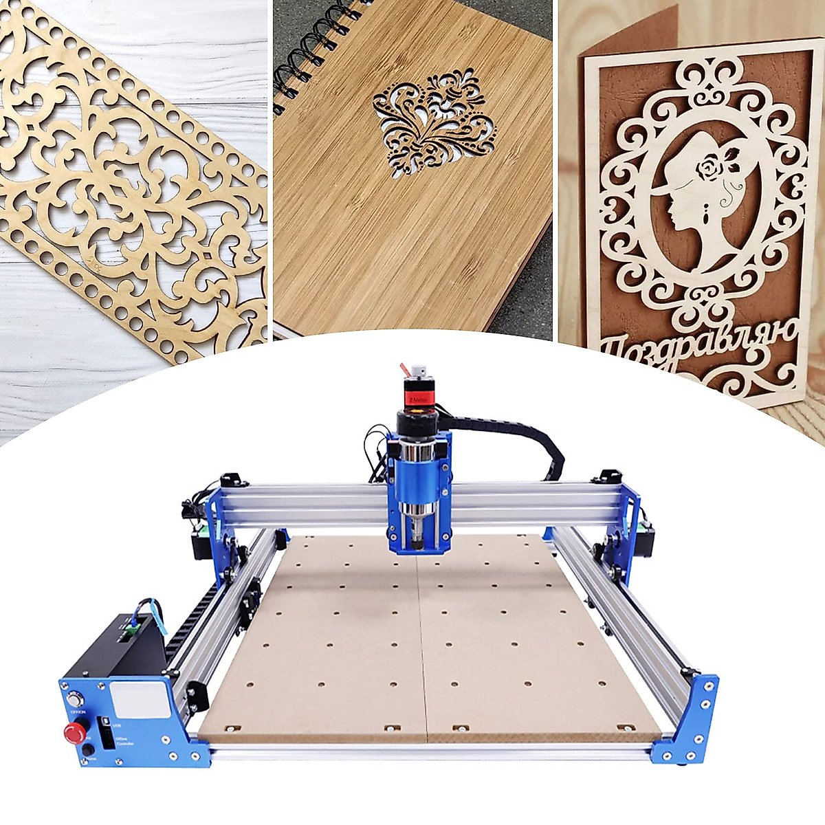 CNC Router Machine, CNC Machine Kit Pro Milling Machine, Mini DIY CNC Router Kit, Engraving Machine, for Wood Metal Acrylic MDF Carving Arts Crafts DIY Design