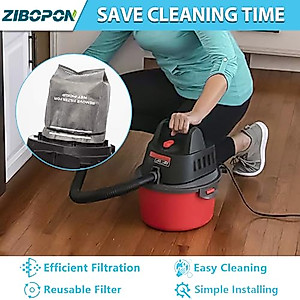 8 Pack 38737 Dust Filter Bags Replacement for Craftsman 2 to 2.5 Gallon Wet/Dry Vacuums and Powerhead Bucket Vac, Part# CMXZVBE38737 / 9-38737, with 3 Retaining Bands