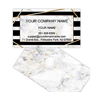 Custom Premium Business Cards 100 pcs Full color - Printed on Classic matte paper 14pt (114 lbs. 308gsm) (Marble Stripes), Made in The USA