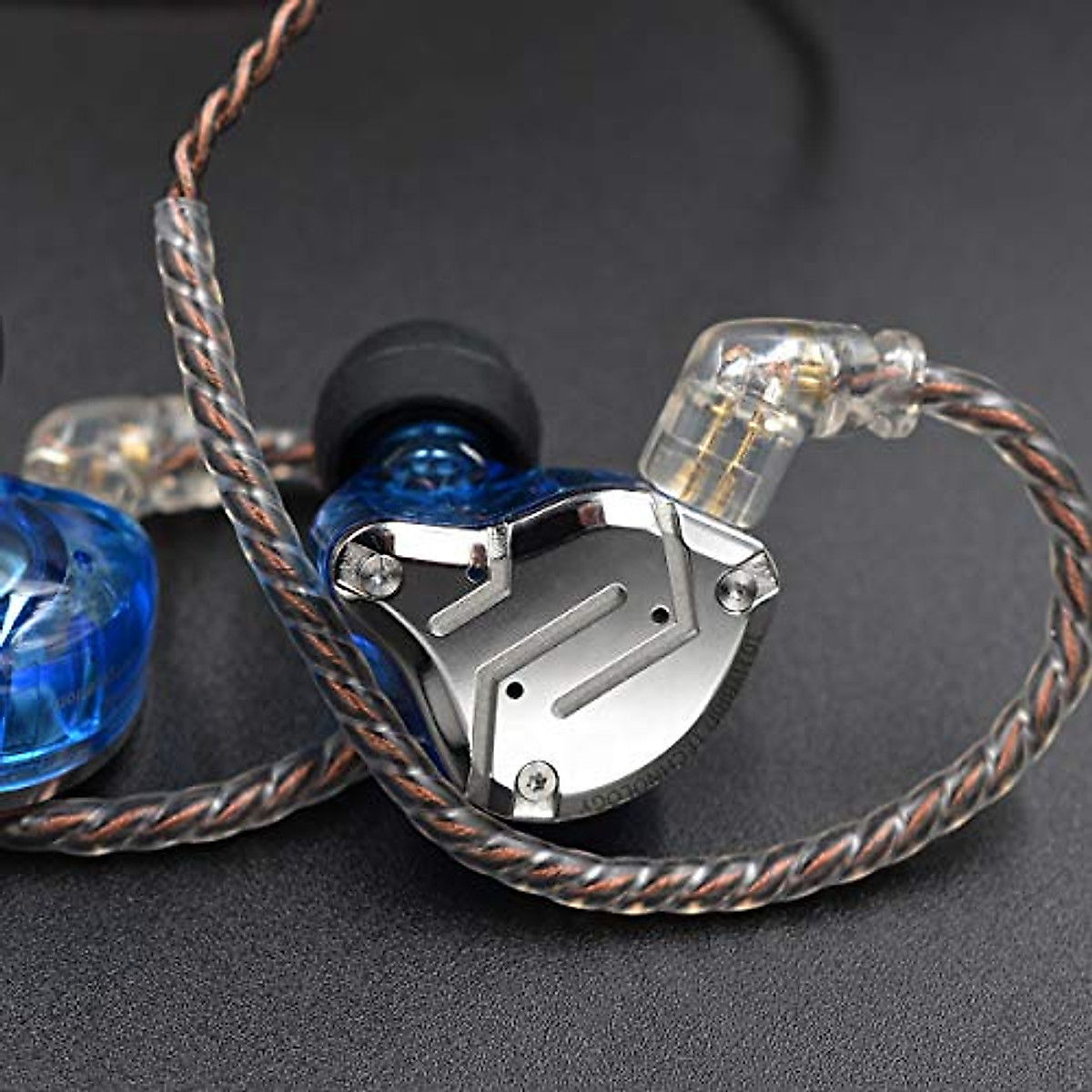 Wired Earbuds, in Ear Headphones, Gaming Earbuds, Earphones Wired with 4BA+1DD Hybrid 10 Drivers HiFi Bass in Ear Monitor, Noise Cancelling Earbuds Wired ZS10 Pro(with mic,Blue)