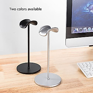 Funly mee Headphone Stand Holder, Headset Stand,Earphone Stand with Aluminum Supporting Bar and Base for All Headphone Sizes - Sliver
