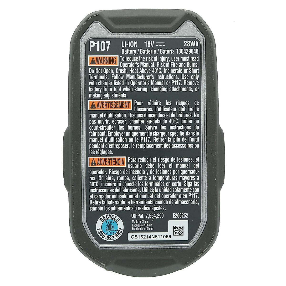 Ryobi P107 One+ 18 Volt Compact Lithium Ion 1.5 Ah Battery Multi Pack (2 Batteries)