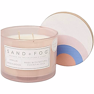 Sand and Fog Vanilla Sandalwood Candle with Hand Painted Lid