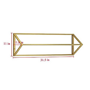 MDEPYCO Creative Triangle Display Garment Racks in Boutique Clothing Stores, Wall-Mounted Hanging Clothes Shelf in Home, Towel Racks for Bathroom Storage (Gold, 31.5" L)