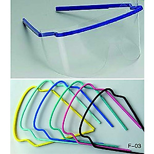 SDent 1 Pack 20 Sets Disposable Dental Eye Shield Eye Mask Safety Glasses Mask Eyes Guard 1 Frame+1 Shield/Set 4 Colors