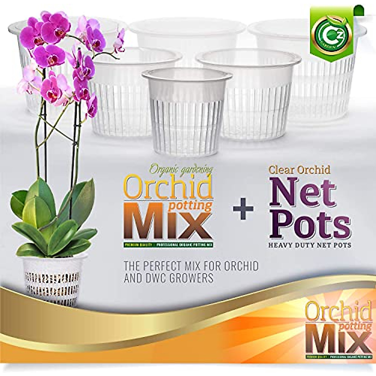 Organic Orchid Potting Mix - Made in USA - Premium Grade Recipe for Proper Root Development - Phalaenopsis, Cattleyas, Dendrobiums, Oncidiums and More! Fir Bark, Charcoal, Coconut Husk, Clay Pebbles