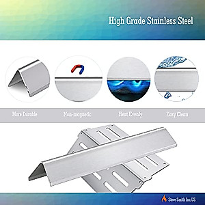 Tombili Flavorizer Bars & Heat Deflector, Replace for Weber Genesis Grill Parts Fits Weber Genesis E/S/EP/CEP-310 320 330 Grills (Front Controls,2011-2016).WTB7620 WTB7622