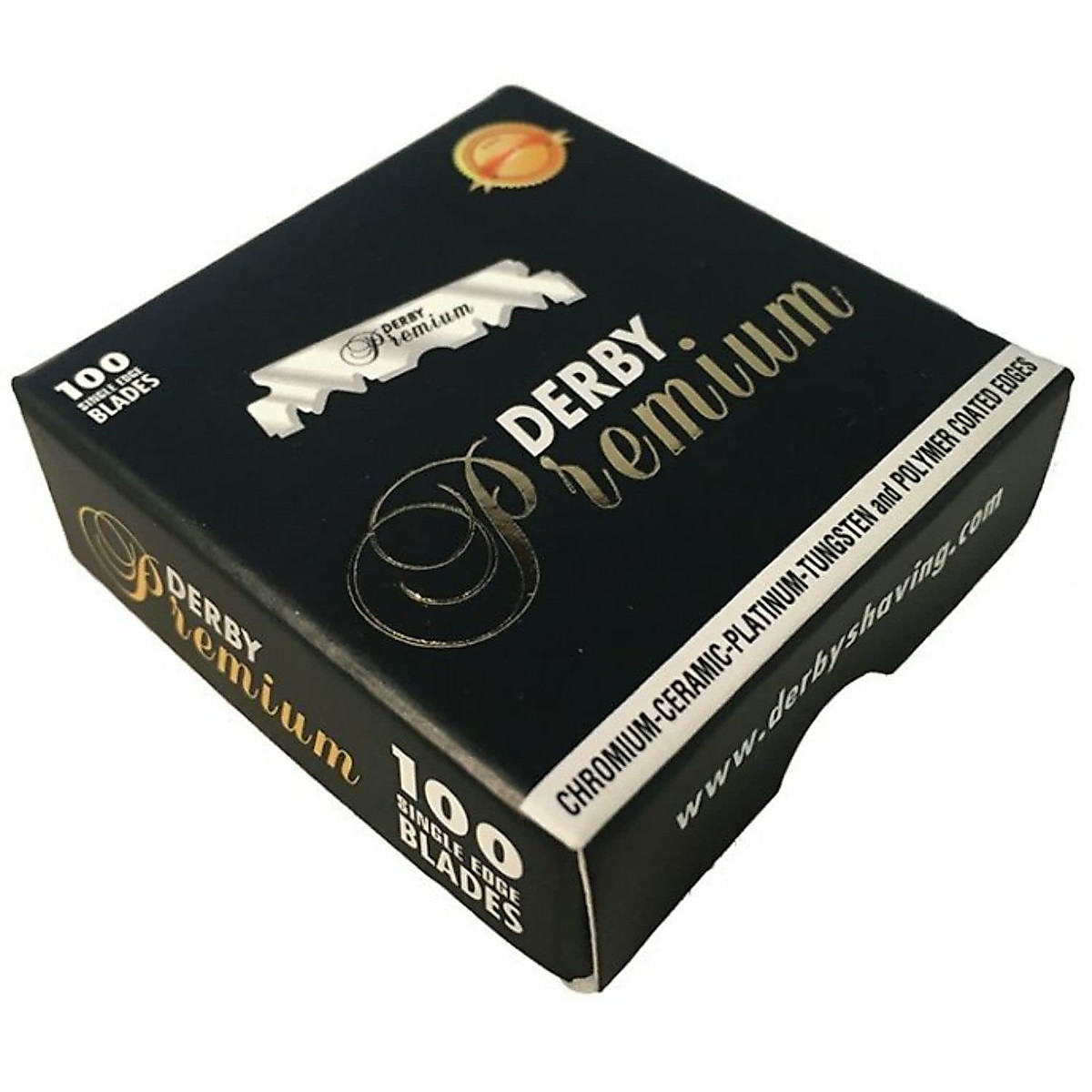 Derby Premium Single Edge Razor Blades, Razor Blades, Single Edge, Ultra Sharp, Chromium - Ceramic - Platinum - Tungsten and Polymer Coated Edges (2)