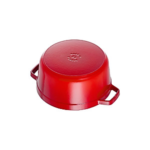 Staub Cast Iron 5.5-qt Round Cocotte - Cherry, Made in France
