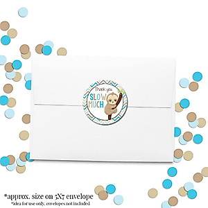 Thank You SLOW Much Sloth Appreciation & Encouragement Sticker Labels, 40 2" Party Circle Stickers by AmandaCreation, Great for Teachers, Co Workers, Employees and Anyone Who Needs to Feel Appreciated