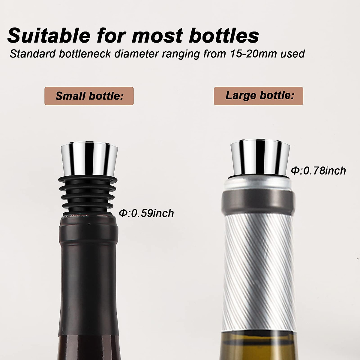 Wine Stopper, Reusable Decorative Bottle Stoppers for Kitchen, Bar, Gifts, Holiday Party, Wedding (5 Pack, Simple Style)