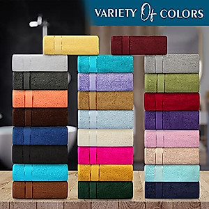CRAFTBERRY - Bath Towels Set-100% Cotton- 2 Bath Towels, 2 Hand Towels & 2 Washcloths- Large, Quick Dry, Absorbent, Plush, Soft- Home, Shower Towels - 6 Piece Luxury Bathroom Towels - Gold/Golden