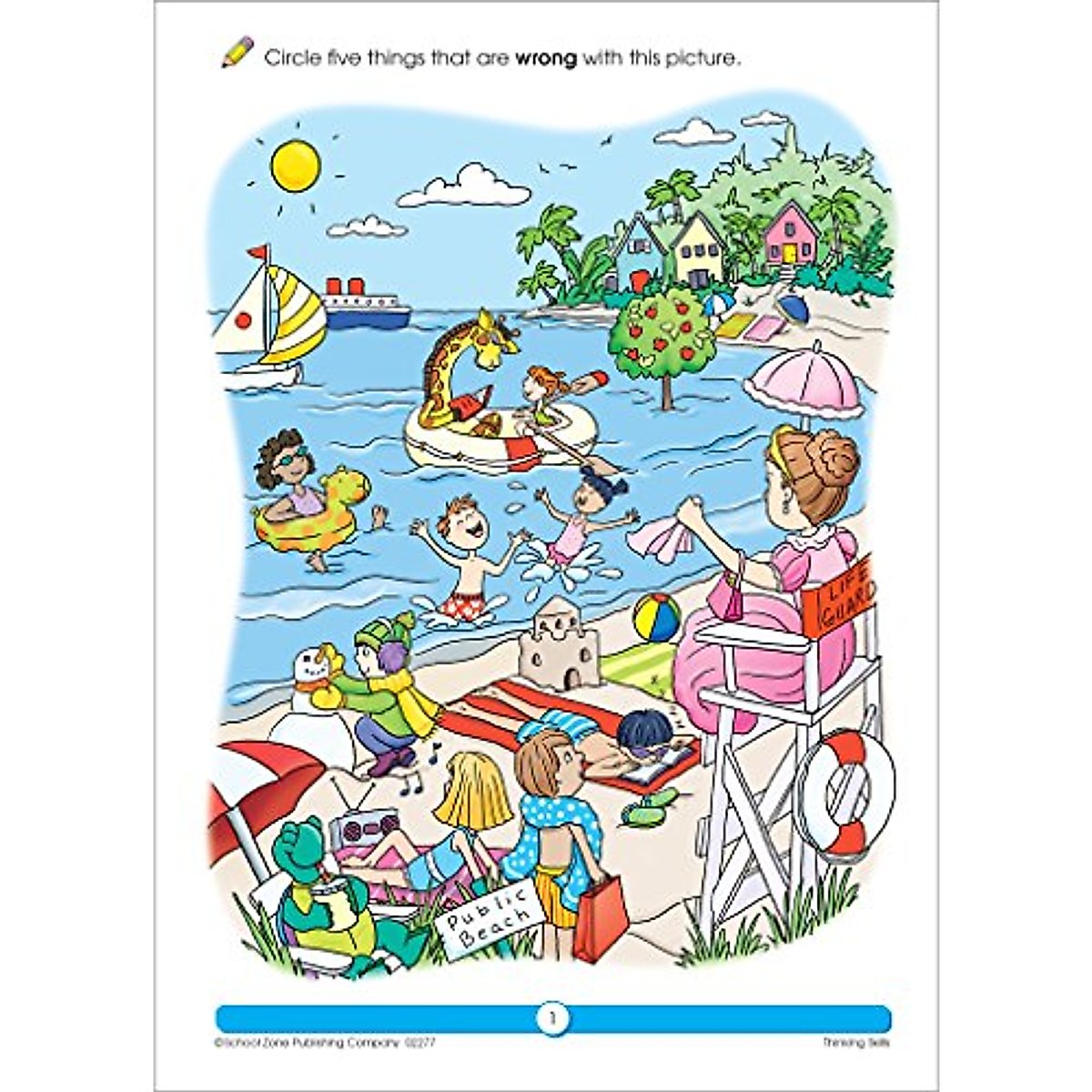 School Zone - Thinking Skills Workbook - 64 Pages, Ages 3 to 5, Preschool to Kindergarten, Problem-Solving, Logic & Reasoning Puzzles, and More (School Zone Get Ready!™ Book Series)
