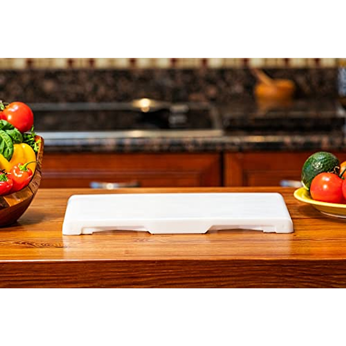 Chop Above Antibacterial Plastic Cutting Board Dishwasher Safe. WORK SMART NOT HARD Patented First of its Kinde.