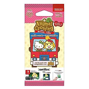 Nintendo France SARL Animal Crossing: New Leaf - Welcome Pack Sanrio - Amiibo 6 Card (Multi), Black, 2003266