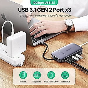 Feilx Ultra-Slim Data USB Hub for MacBook, Mac Pro, Mac Mini, iMac, Surface Pro, XPS, PC, Flash Drive, Mobile HDD