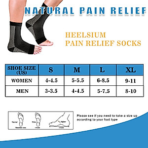 Neuropathy Socks for Women, 6Pairs Soothe Compression Socks for Neuropathy Pain, Ankle Brace Plantar Fasciitis Swelling Relief (L/XL)