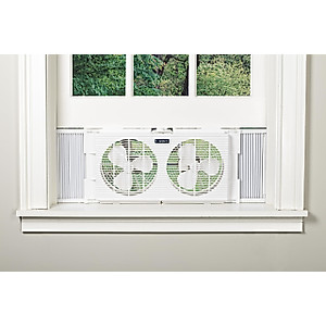 Lasko 2137 Twin Window Fan, 21.8 x 4.5 x 10.5 inches, White