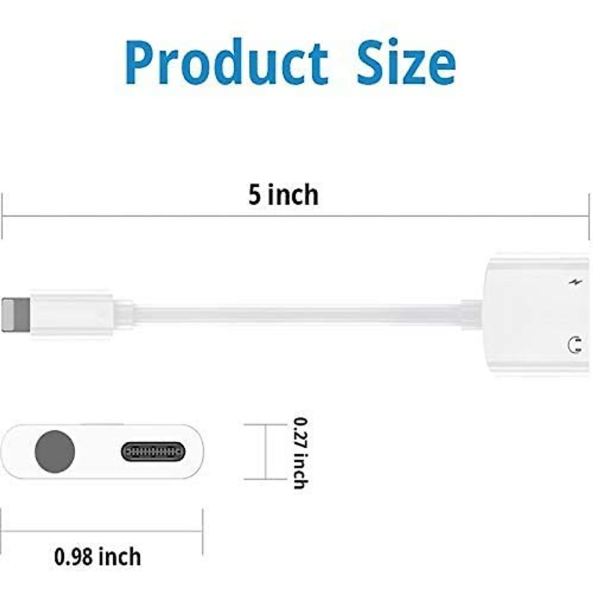 [Apple MFi Certified]2 Pack Charger Headphones Adapter for iPhone,Lightning to 3.5mm Headphone Jack Adapter,2 in 1 Jack Dongle Audio & Charger Splitter Adapter Compatible with iPhone 12/11/XS/XR/X/8/7