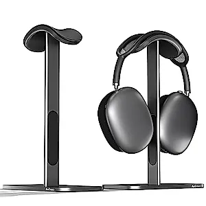 MaGrnce Headphone Stand for Airpods Max with Sleep Mode Aluminum Headphone Holder with Anti-Slip Base & Protective Leather Pad for Home/Game Room/Shop Headphone Storage/Display (Dark Grey)