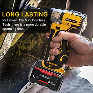 TENMOER 2 Pack 6.0Ah Compatible with Dewalt 12V 6.0Ah Battery Replacement for 12V Dewalt Batteries DCB127 DCD701F2