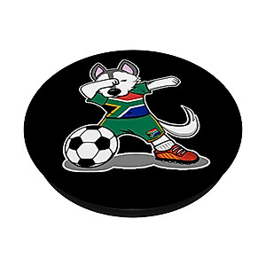 Dabbing Dog South Africa Football South African Flag Soccer PopSockets Grip and Stand for Phones and Tablets