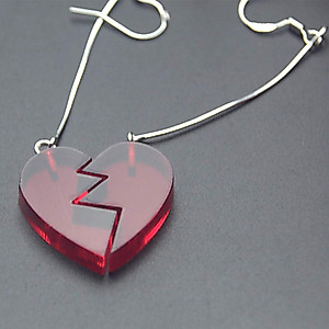 OfficialOtaku Red Heart Polnareff Copslay Earrings - Pair