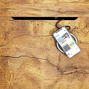 CubiCubi Side Table with Storage Compartment, Small End Table, Rustic File Cabinet, Cable Management, Nightstand Living Room Bedroom, Fir Brown