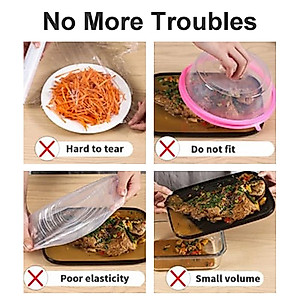 Dirtychop Reusable Fresh Keeping Bags/200PCS, Food Storage Covers Reusable Stretch Plastic Wrap Bowl Covers, Universal Food Tents/Food Covers for Outdoors, Kitchen (300 Pcs)