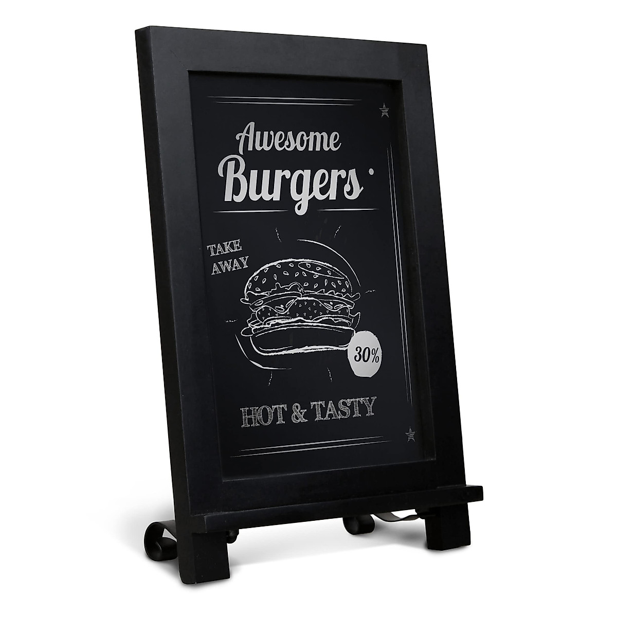 HBCY Creations Black Wooden Tabletop Chalkboard with Legs/Vintage Wedding Table Sign/Small Kitchen Countertop Memo Board/Antique Wooden Frame (9.5” x 14” Inches) (4 - Black)