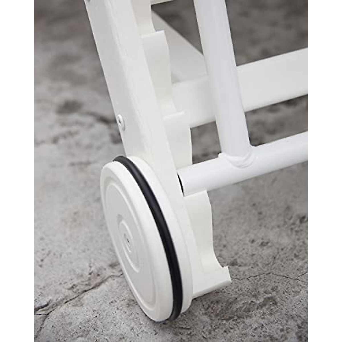 POLYWOOD NAW2280WH Nautical Wheeled Chaise, Stackable, White