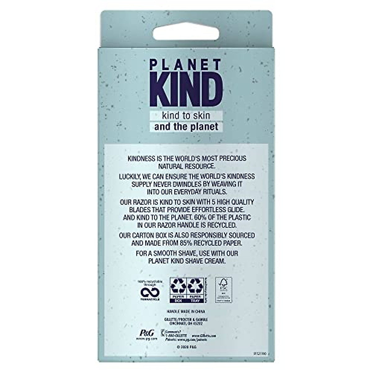 Gillette Planet Kind 5-Blade Razor Kit 1 Handle + 2 Cartridges