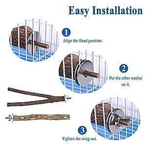 Mogoko 4 Pcs Bird Perches Parrot Stand Natural Wood Perch Parakeet Toys Bird Cage Accessories for Conure Supplies Budgie Platform