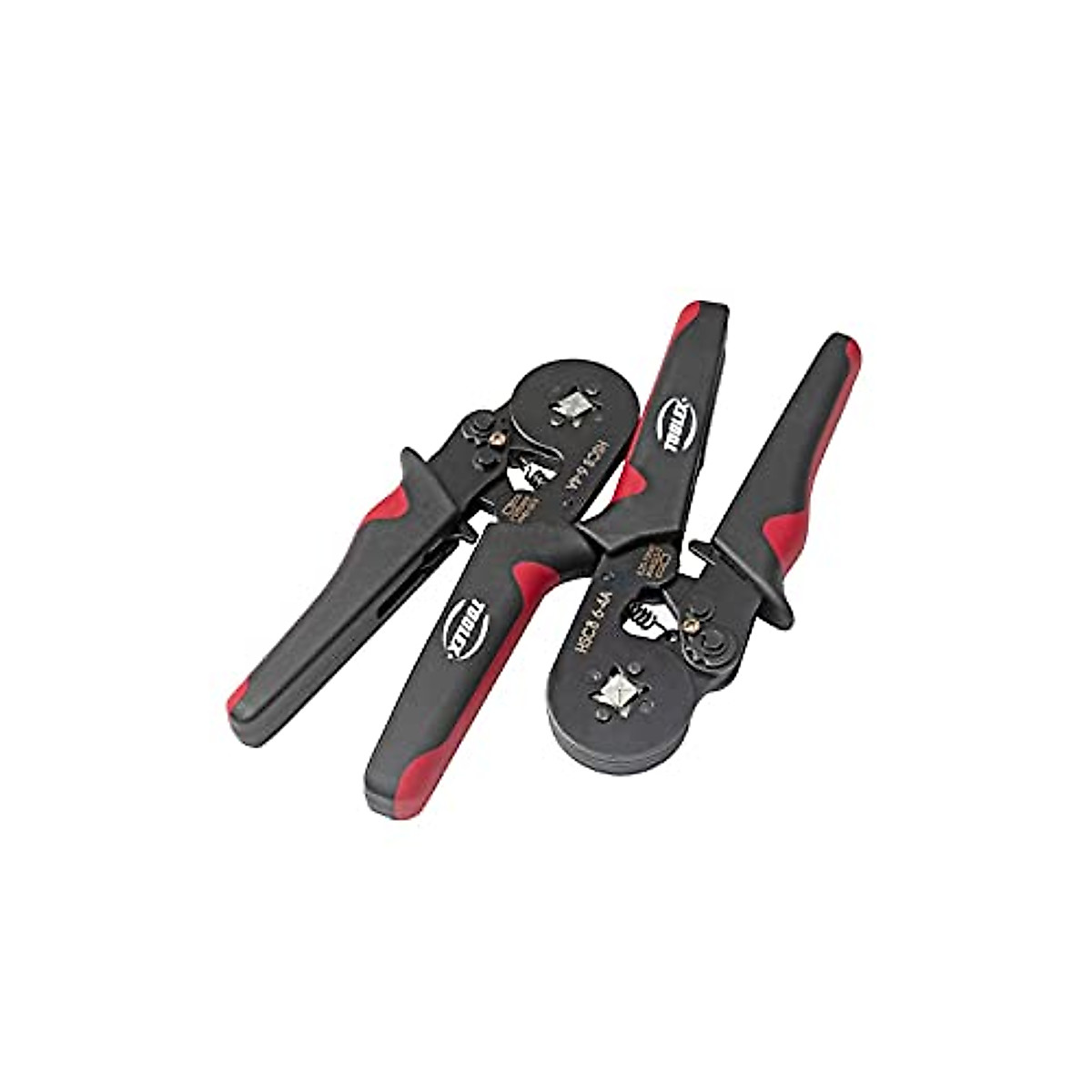 N/C Toolex Ferrule Crimping Tool Kit Self Adjusting Ratchet Crimper Pliers with 1800 pcs AWG 23-7 Terminal Connectors for Wiring Project Black,Red