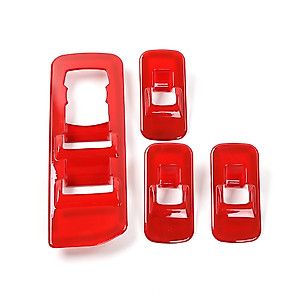 Voodonala Red Window Lift Panel Switch Covers for 2015 2016 2017 2018 2019 2020 Ford F150(4pcs/Set)